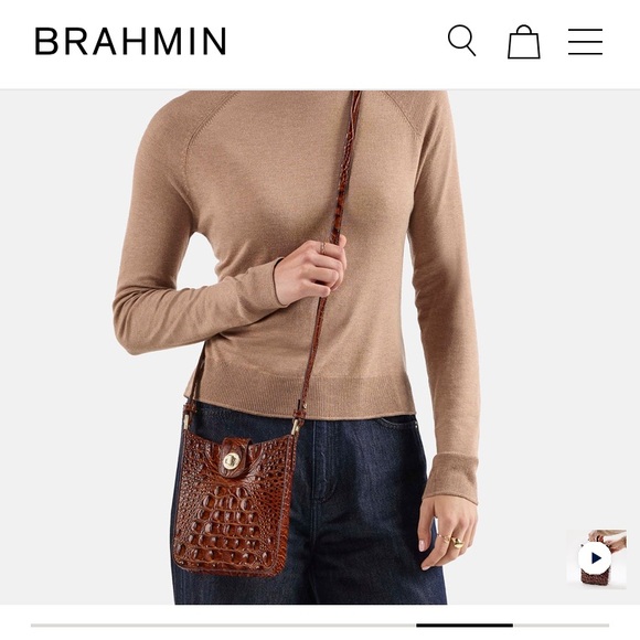 Brahmin | Bags | Brahmin Melbourne Marley Crossbody Black Embossed ...